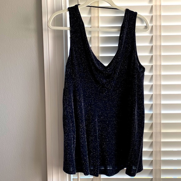 Matty M | Tops | Black And Silver Fleck Tank Shear Loose Fit | Poshmark